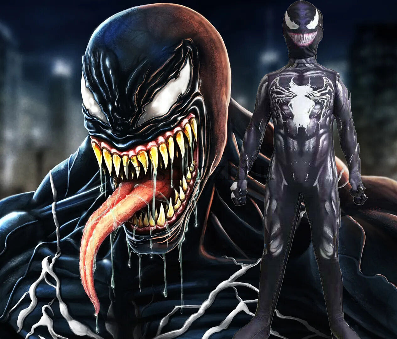 Venom Female Costume Bodysuit